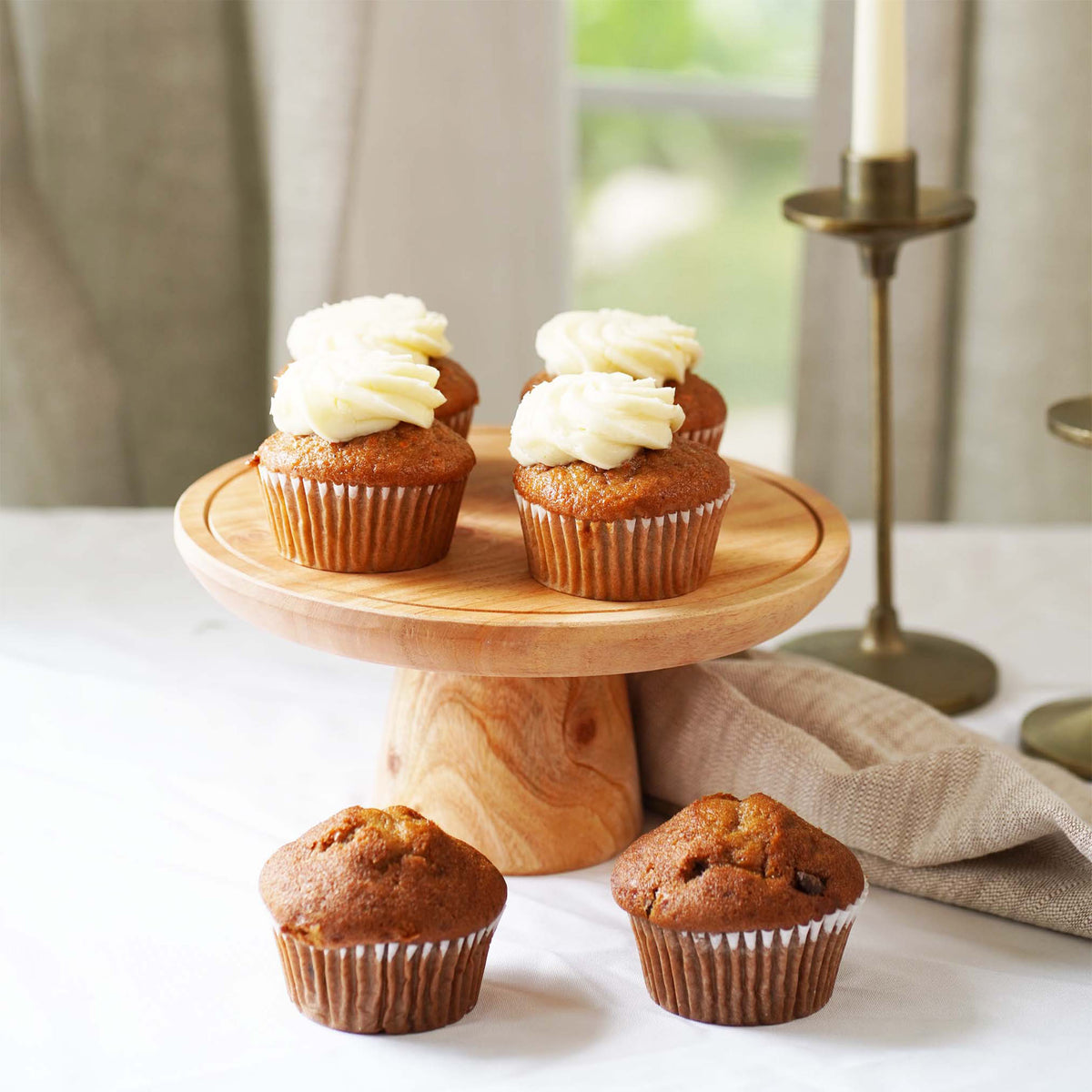 Mahogany Wood Cake Stand Medium Size, Handcarved Wooden Dessert Stand – Kasih Co-op