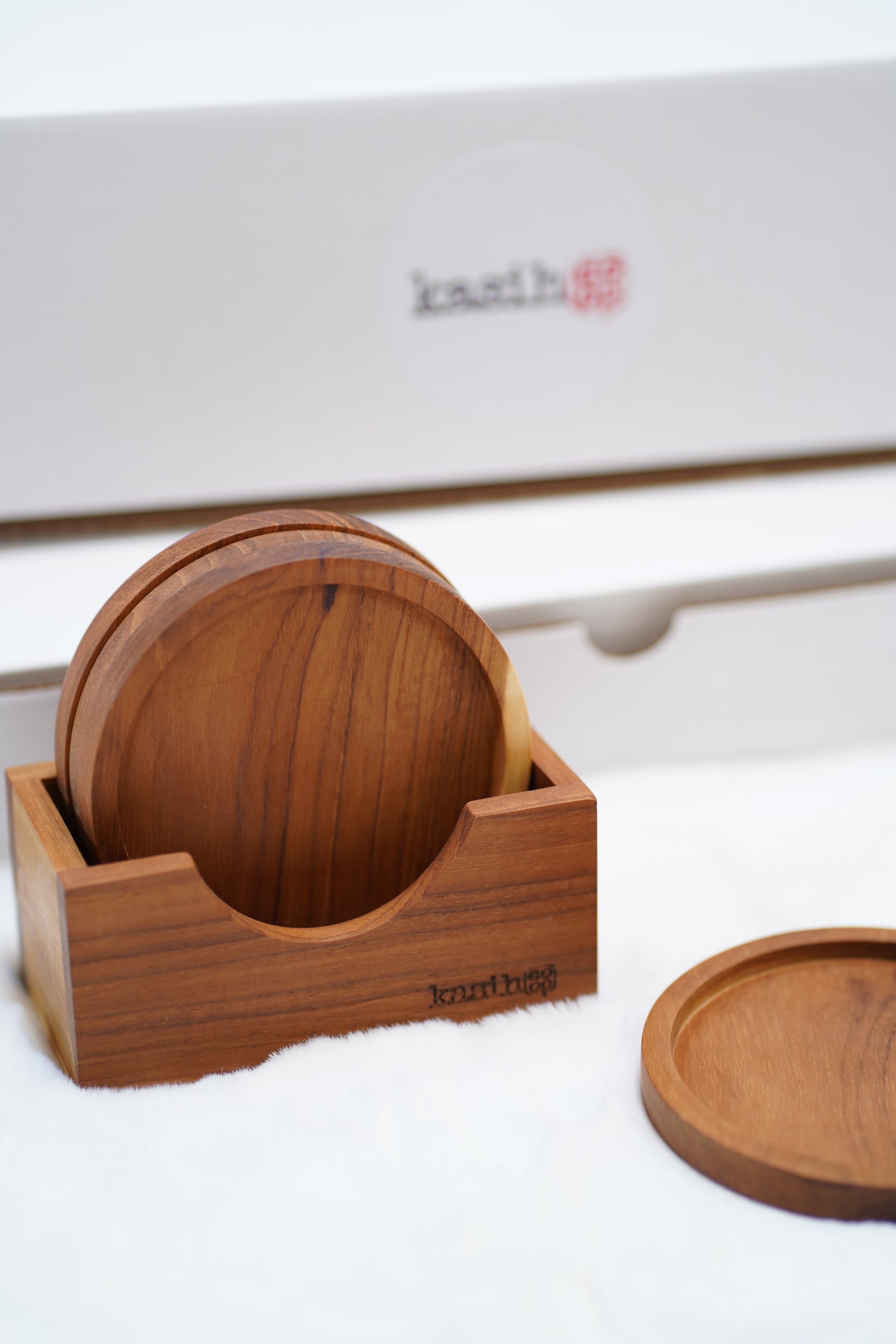 Handmade Teak Wood Coaster Set of Four – Kasih Co-op
