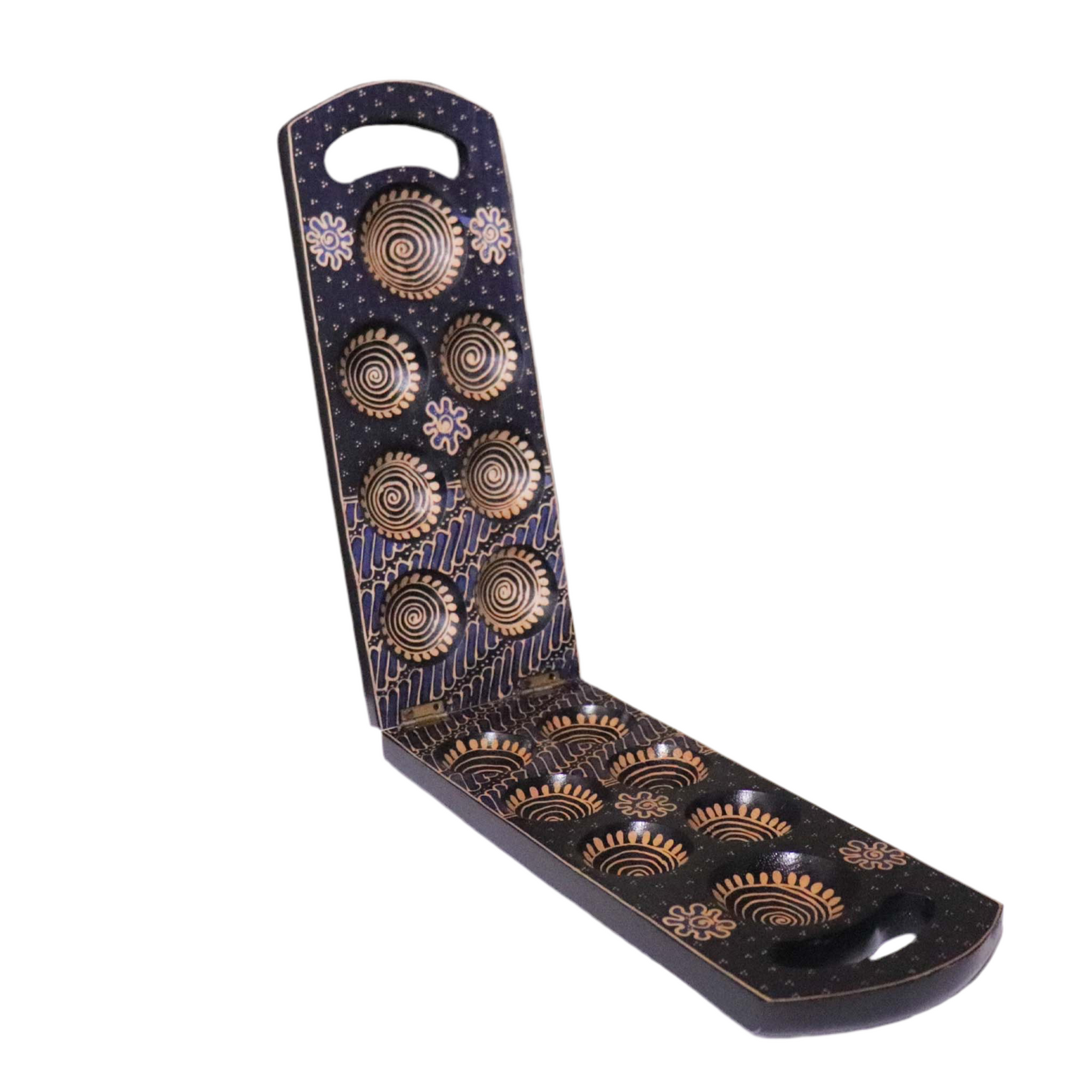 Mancala Albacia Wood Dakon Folding Congklak Board Game Set. Strategy ...