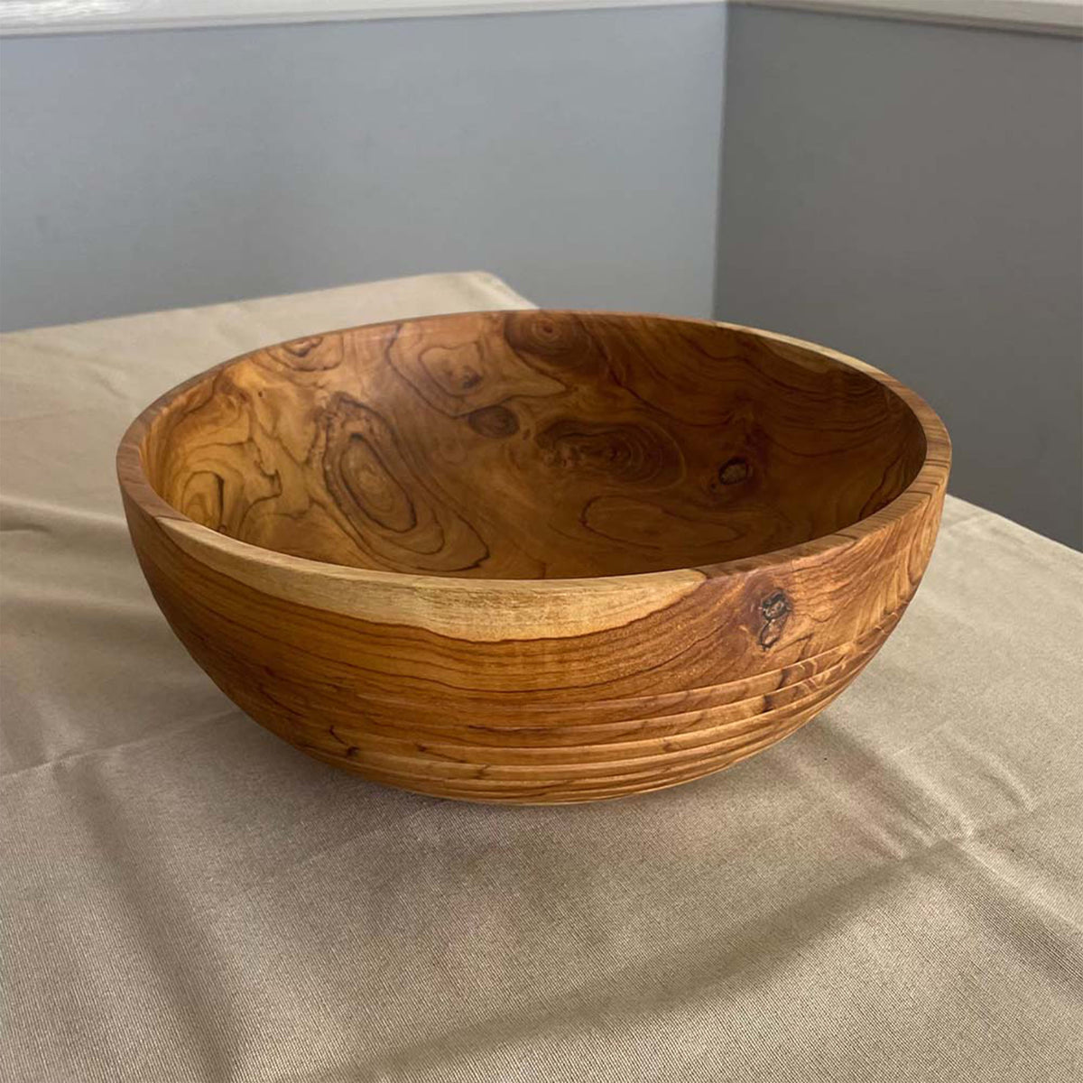 Large Teak Wood Big Carving Salad Bowl with Bottom Carving, Handcarved ...