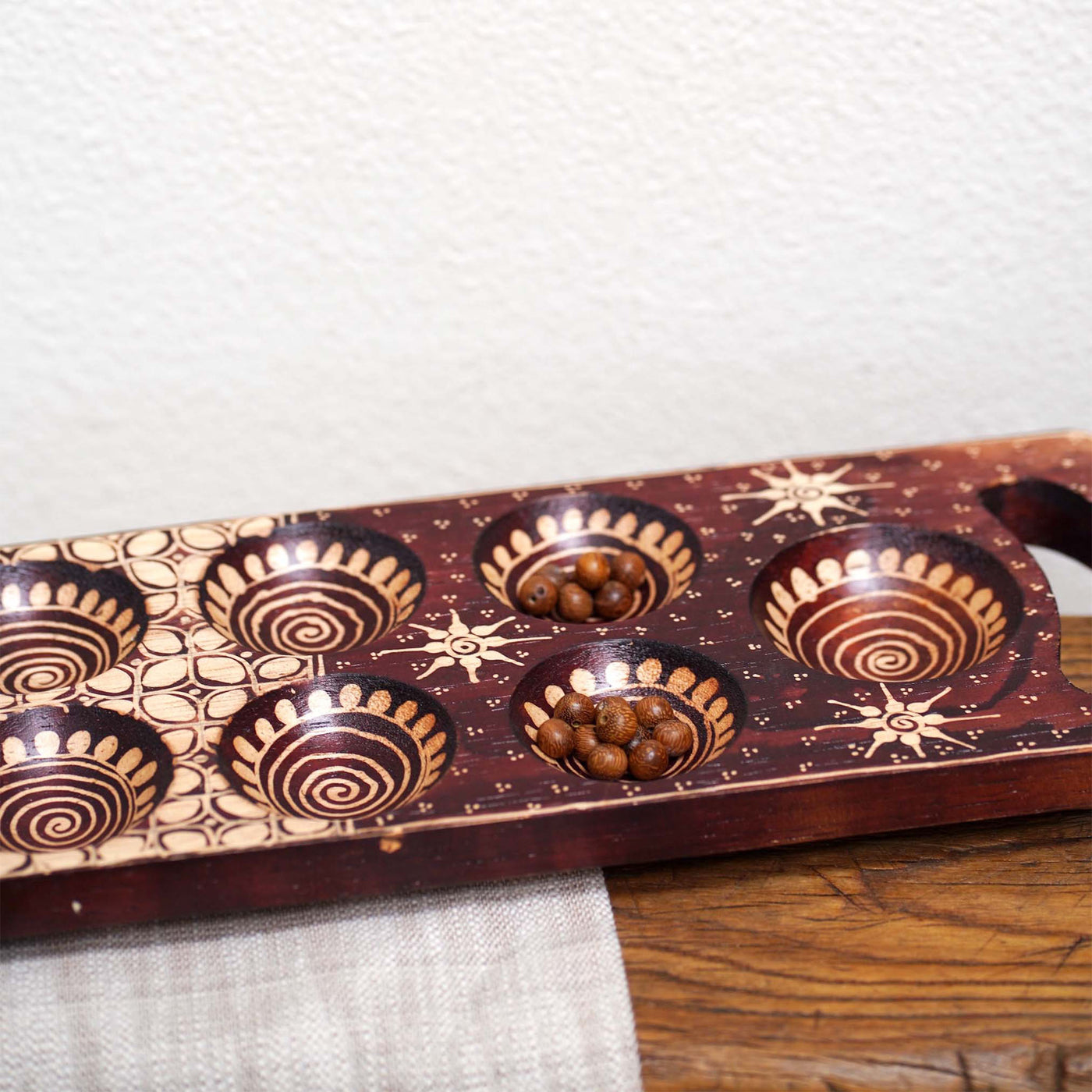 Mancala Albacia Wood Dakon Folding Congklak Board Game Set. Strategy ...