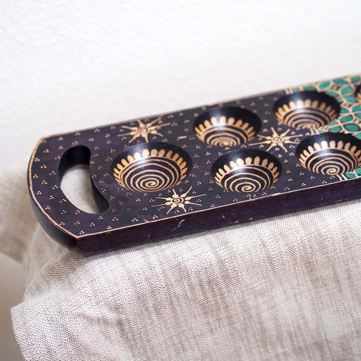 Mancala Albacia Wood Dakon Folding Congklak Board Game Set. Strategy ...