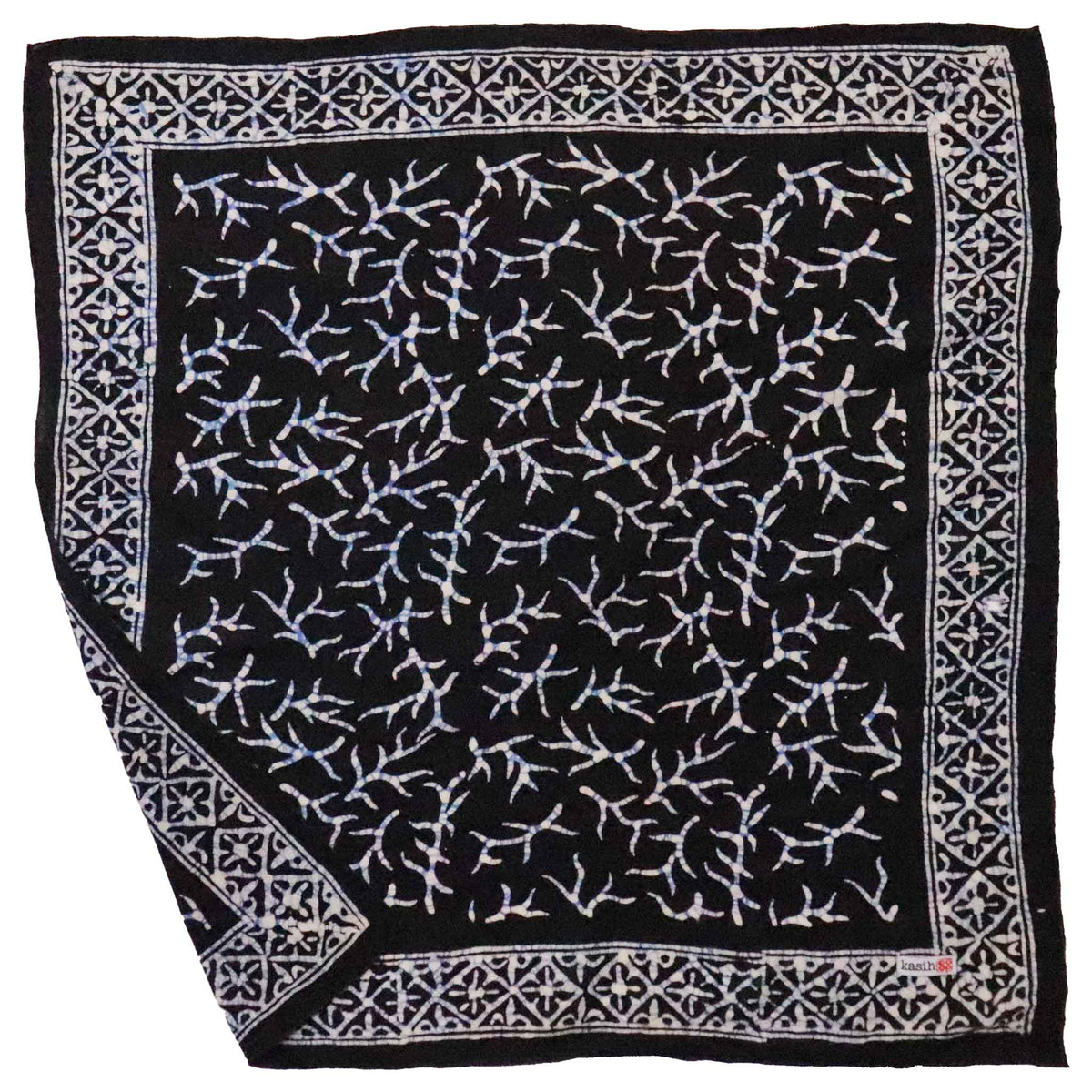 Hand Dyed Batik Bandana, 100% Soft Cotton, Mark, Black, White – Kasih Co-op