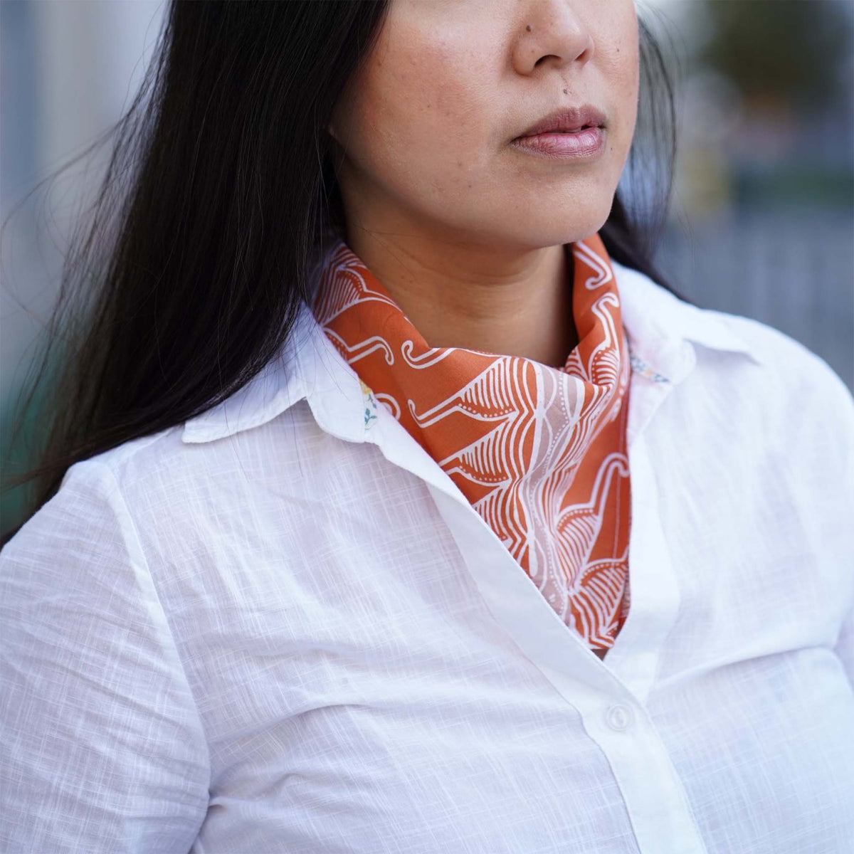 Batik Bandana Orange Pattern, 100% Cotton, Hand Dyed Hair Cover Scarf ...