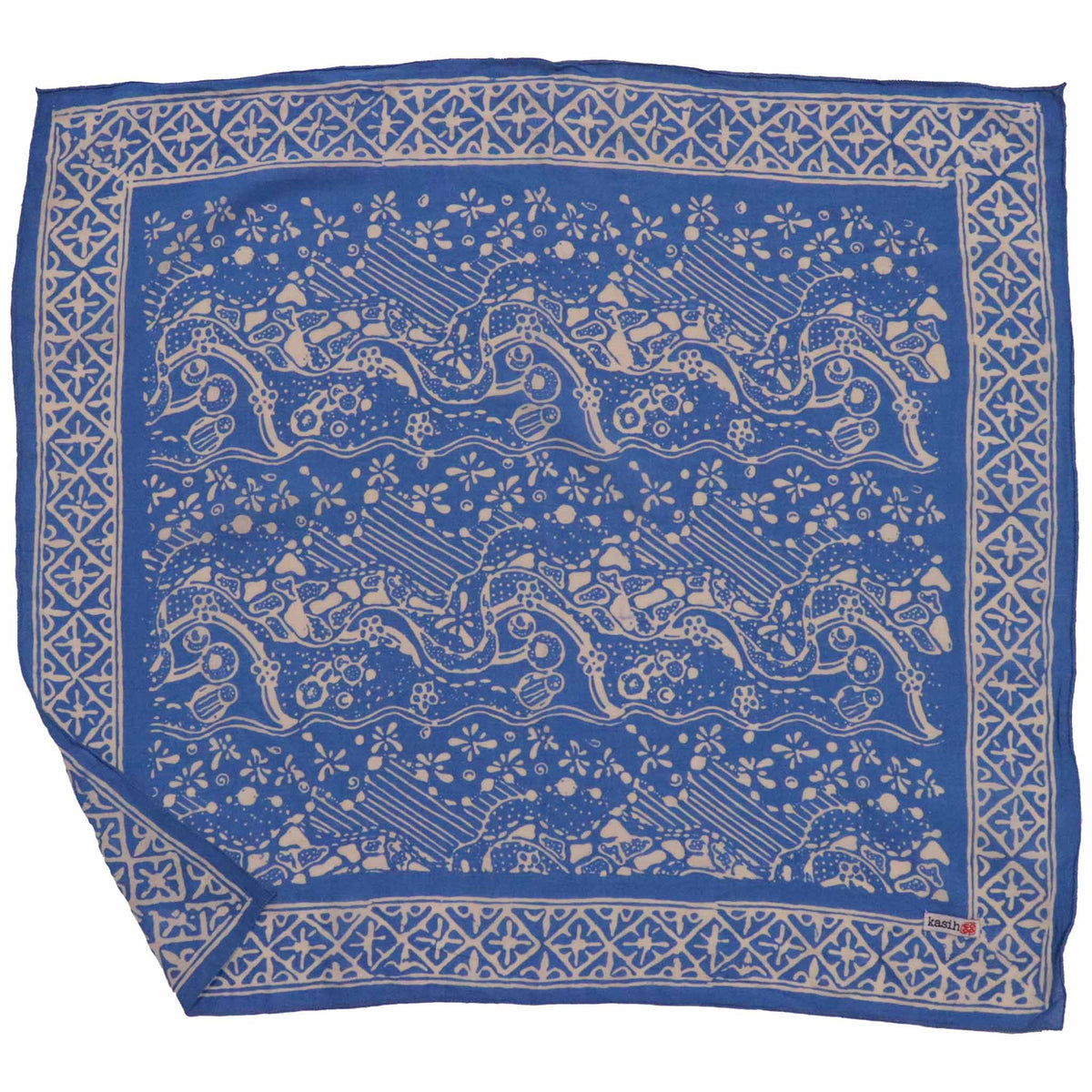 Hand Dyed Batik Bandana, 100% Soft Cotton, Tidal Flow, Patina Blue ...