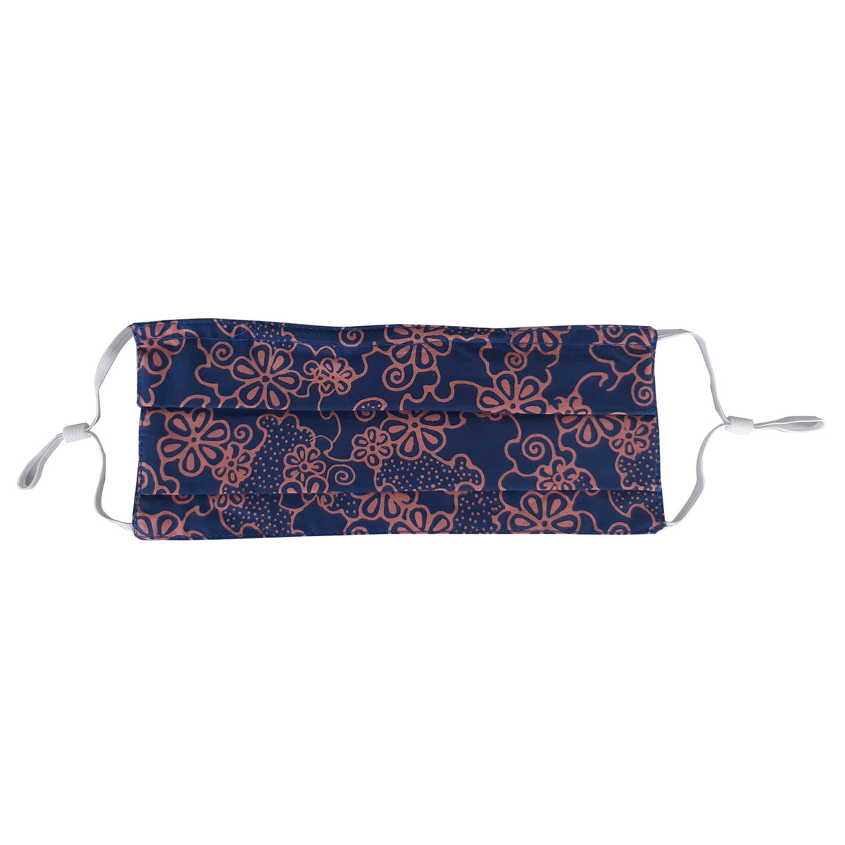 Pleated Hand Dyed Indonesia Batik Face Mask Three Layers 100% Cotton ...