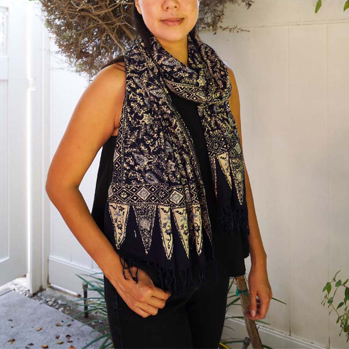 Hand Dyed Batik Scarf - Cotton - Foliage Red, Lightweight 100% Soft ...