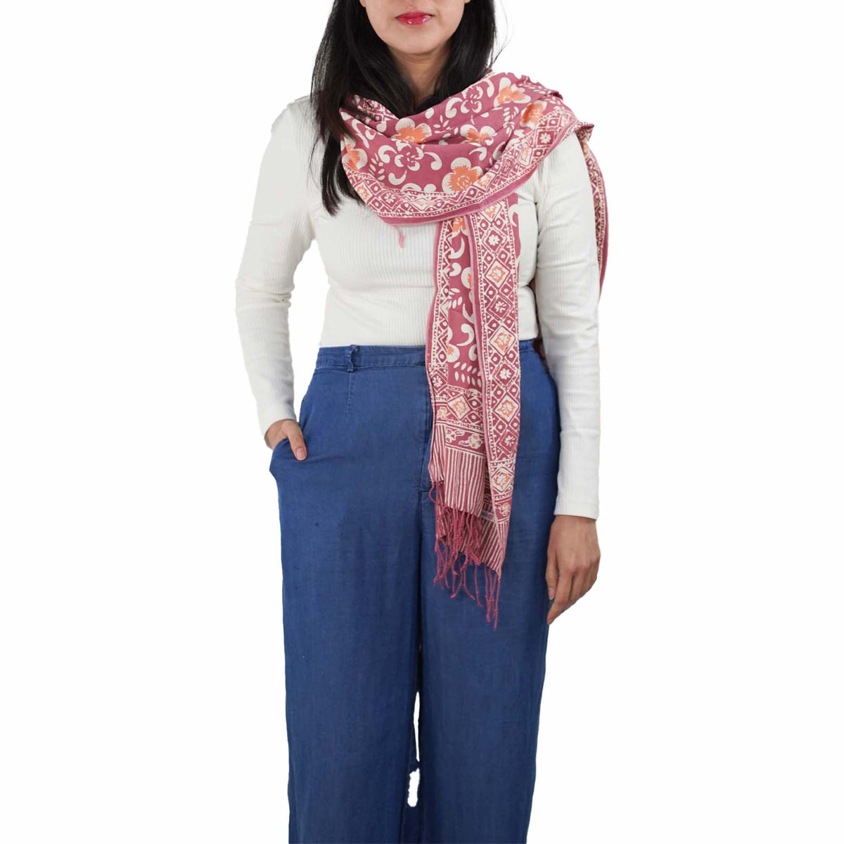 Hand Dyed Batik Scarf - Cotton - Purple Violet Plumeria, Lightweight ...