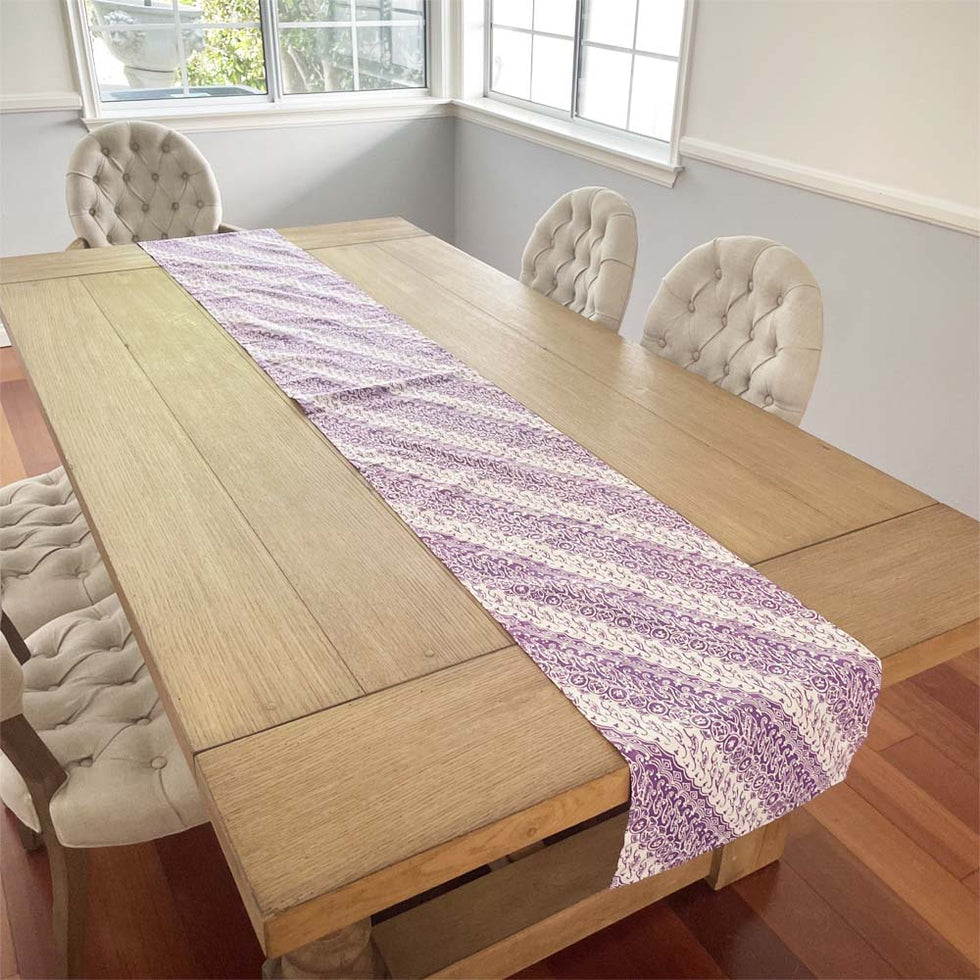 Batik Table Runner, Purple Blade, Hand Dyed, 100% Cotton – Kasih Co-op