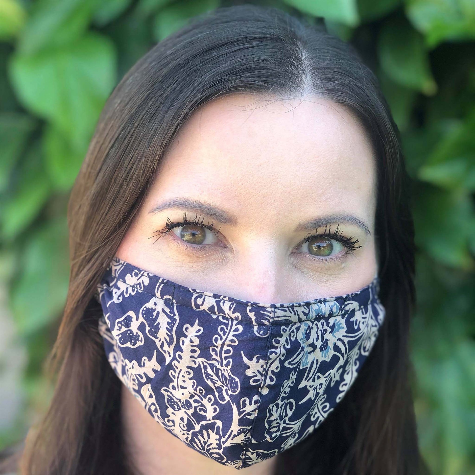 Hand Dyed Indonesia Batik Face Mask Three Layers 100% Cotton with Nose ...