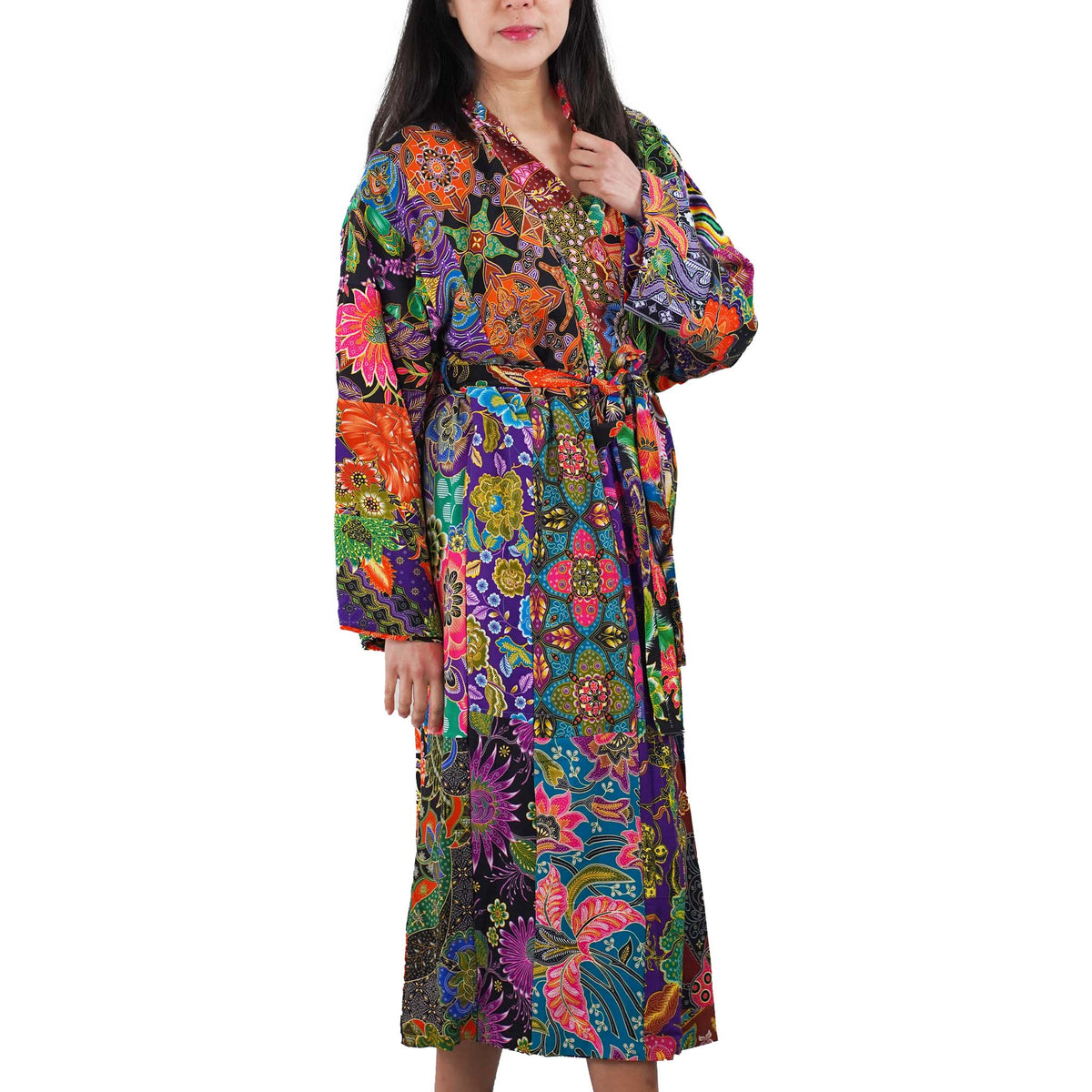 Handmade Thick Quilted Quilt Printed Robe Kimono, Regular Size, Upcycl ...
