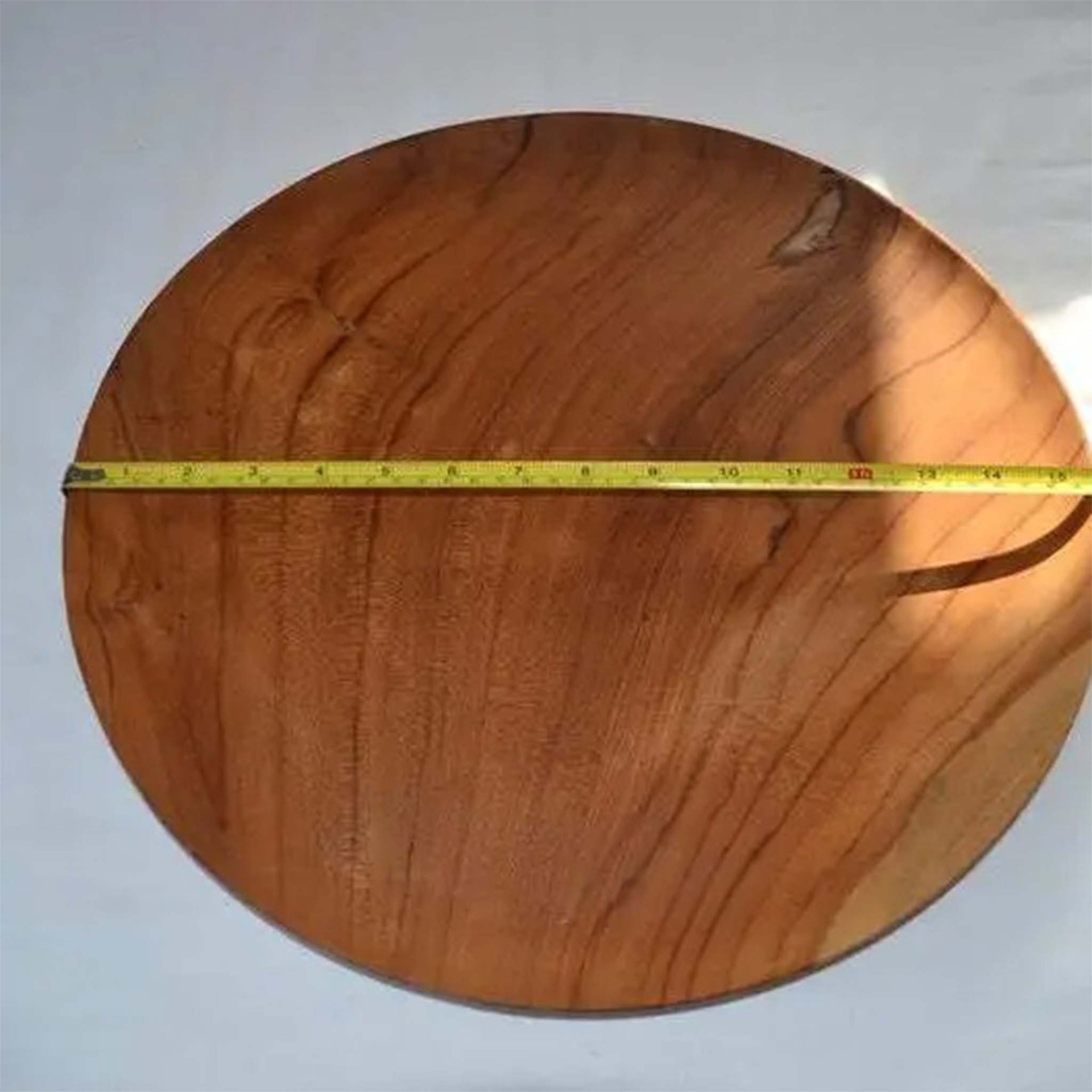 Handmade teak wood round plate 15.75 inches width – Kasih Co-op
