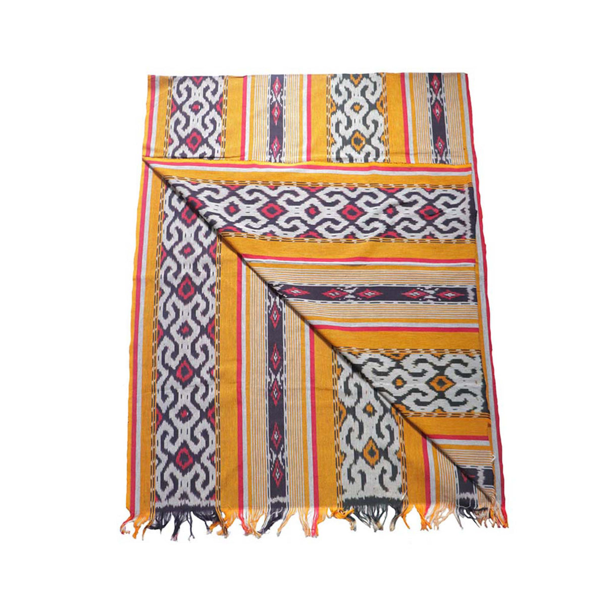 Indonesia Ikat Blanket Throw Blue Handwoven Fair Trade Bedspread Boho ...