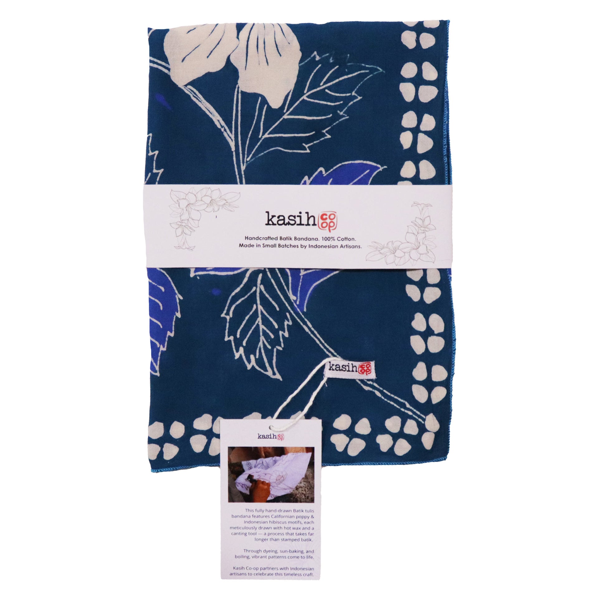 Authentic Full Hand Drawn Batik Bandana, 100% Soft Cotton, Three Lands ...