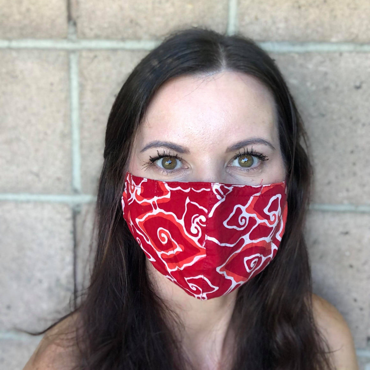 Hand Dyed Indonesia Batik Face Mask Three Layers 100% Cotton with Nose ...