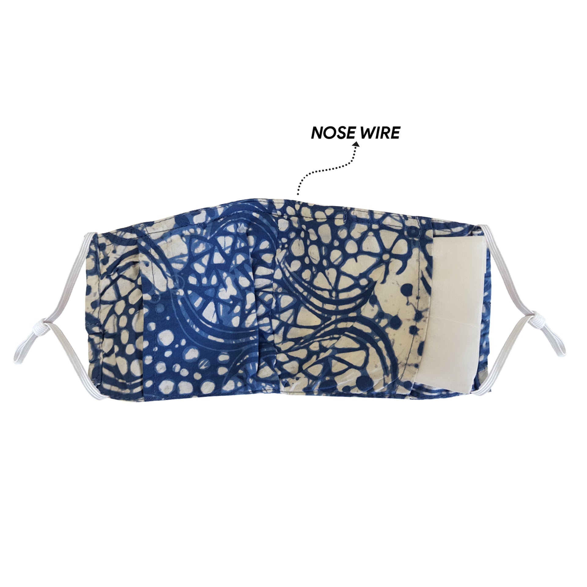 Hand Dyed Indonesia Batik Face Mask Three Layers 100% Cotton with Nose ...