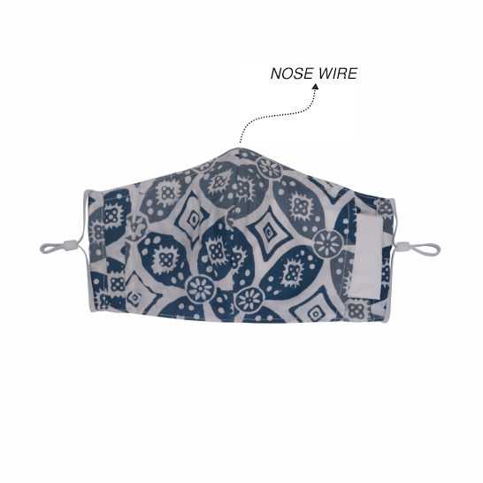 Hand Dyed Indonesia Batik Face Mask Three Layers 100% Cotton with Nose ...