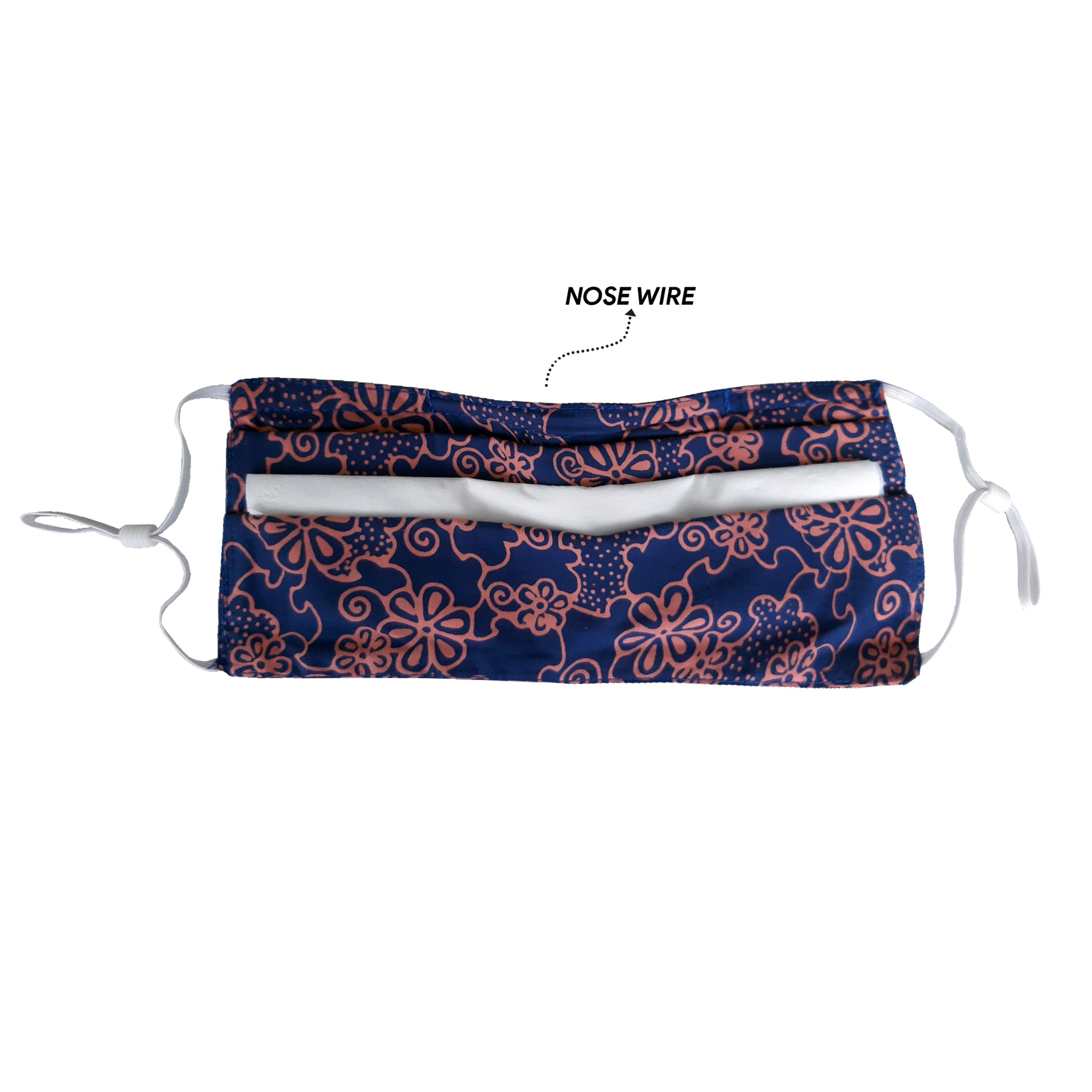 Pleated Hand Dyed Indonesia Batik Face Mask Three Layers 100% Cotton ...