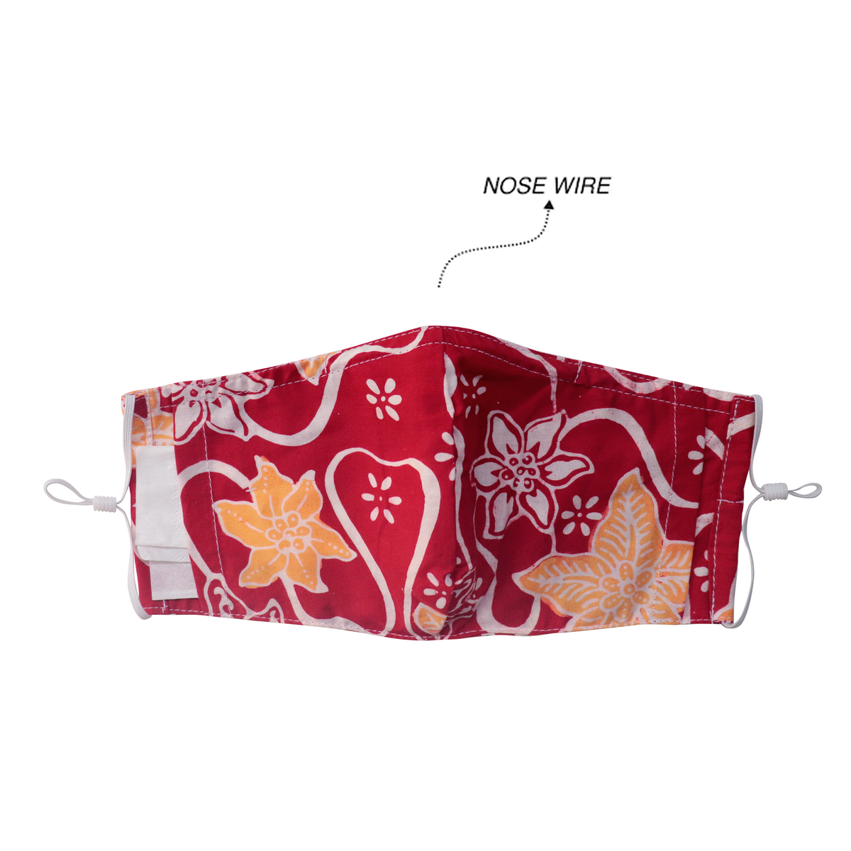 Hand Dyed Indonesia Batik Face Mask Three Layers 100% Cotton with Nose ...